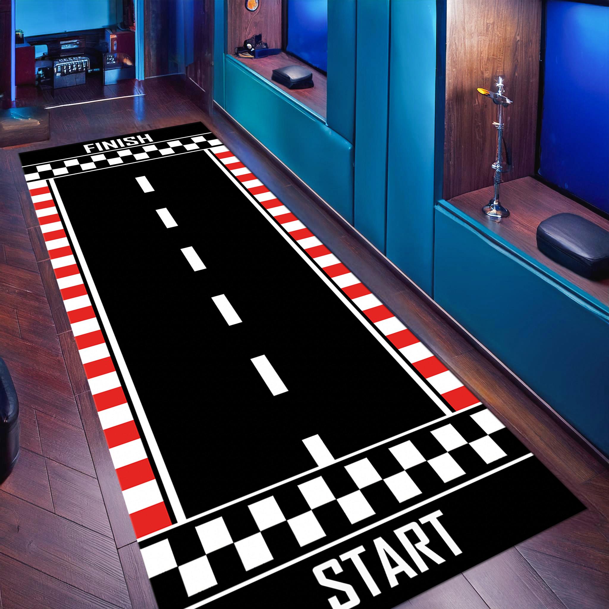 Race Road Track Runner Rug, Race Car Rug, Track Rug for Boy's Room ...