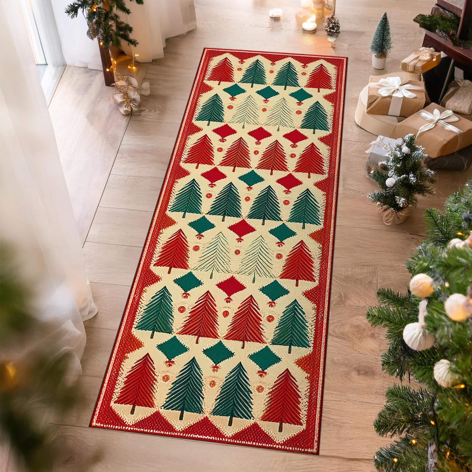 Merry Christmas Runner Rug, 2025 Christmas Decoration, Hallway Rug ...