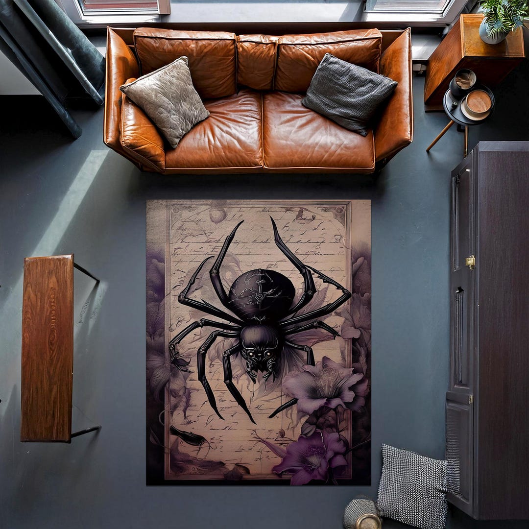 Spider Rug for Gothic Room Decor, Victorian Gothic Dark Floral ...