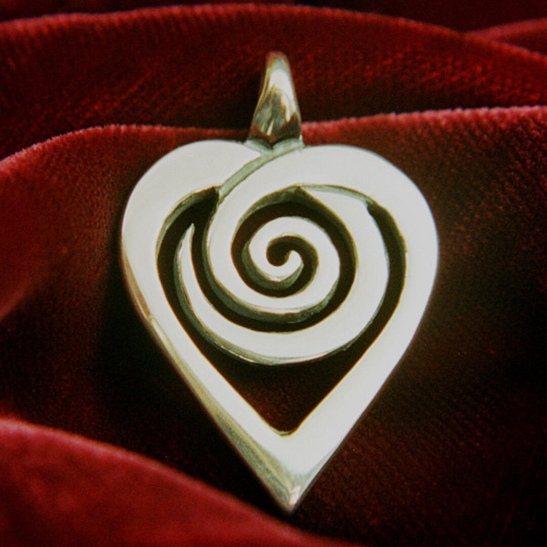 Spiral Heart Pendant / Necklace - Sacred Symbols Collection - Silver ...