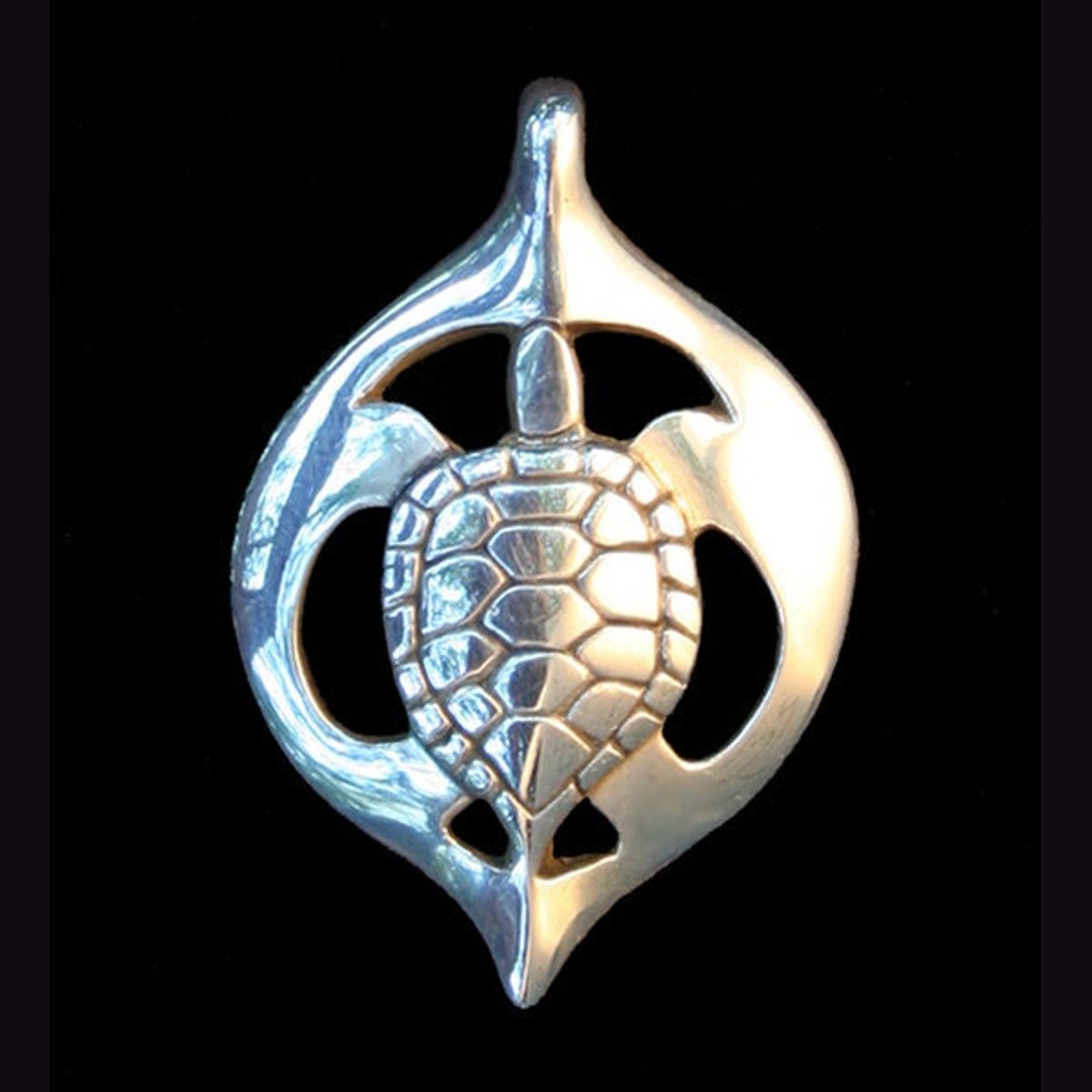 Kauila Turtle Pendant / Necklace Silver Symbolic Jewelry Sea - Etsy