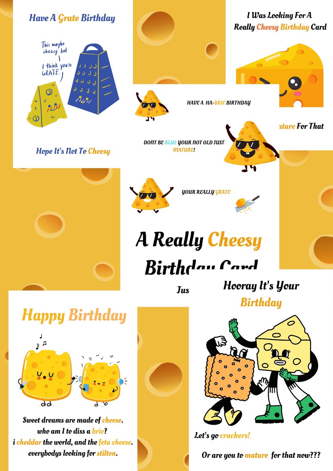 Cheesy Birthday Cards. Funny Birthday Card Cheesy Jokes Birthday Him ...