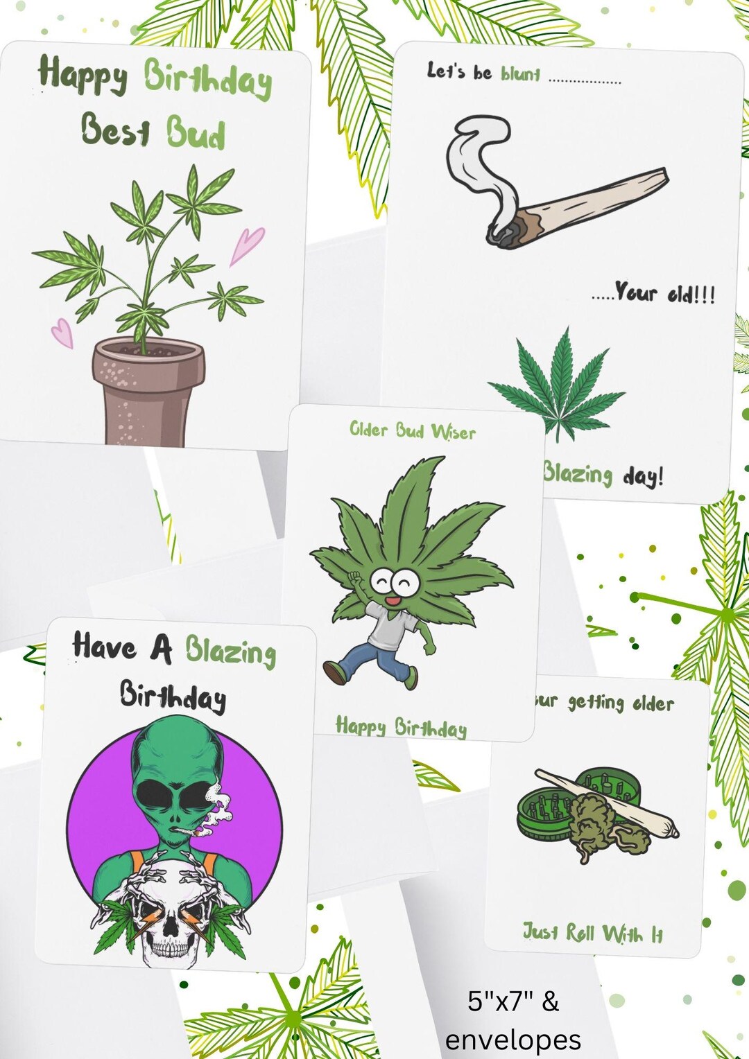 Smoker Birthday Card. Best Bud, Roll With It. Blazing Birthday Cards ...