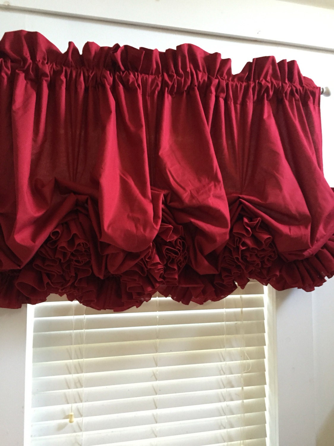 Deep Red Double Ruffle Balloon Curtain - Etsy