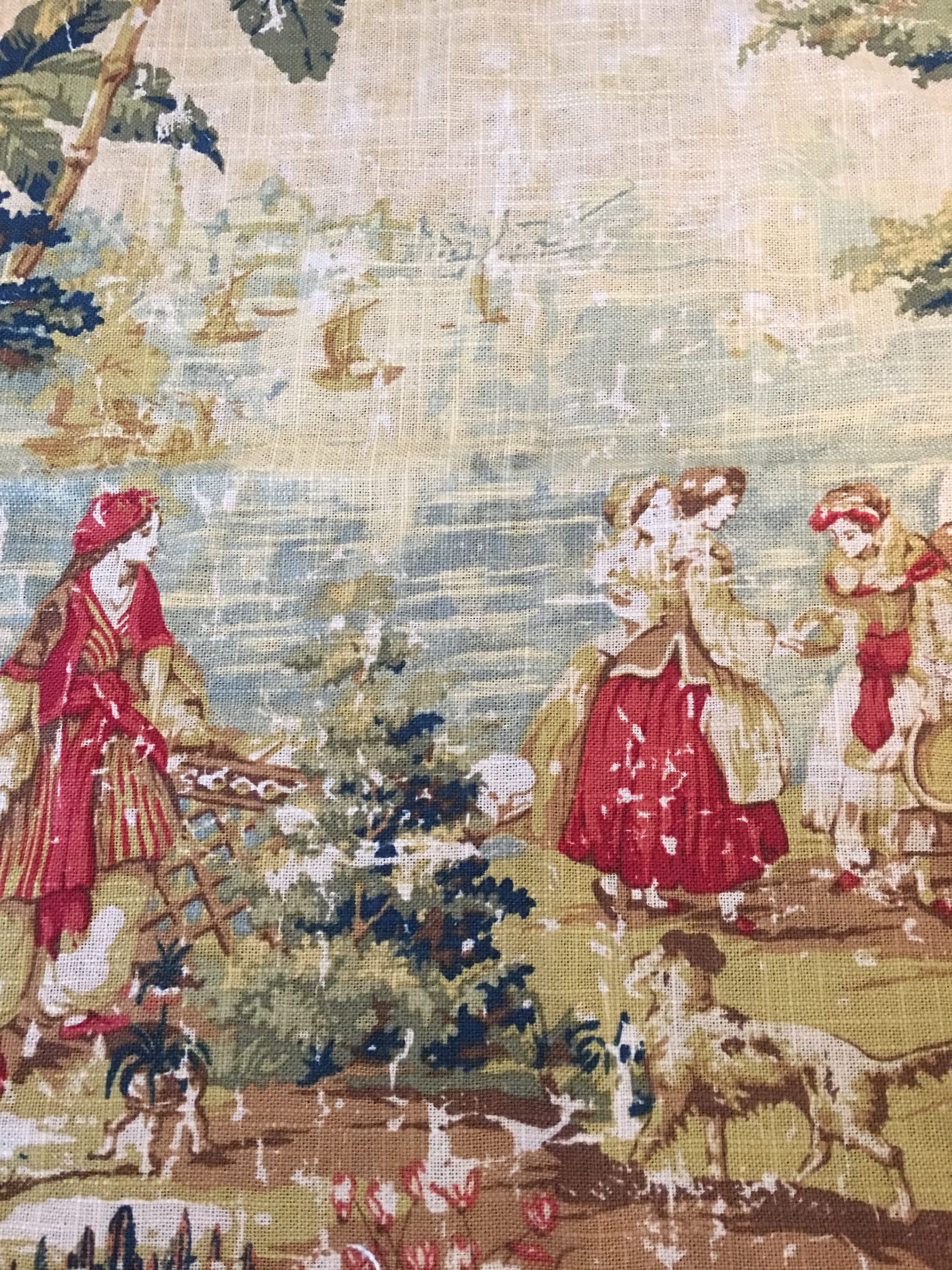 Gold Toile Double Ruffle Balloon Curtain | Etsy