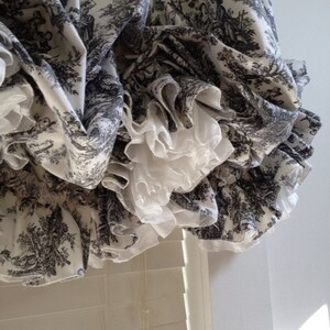 Black and White Toile Double Ruffle Balloon Valance - Etsy