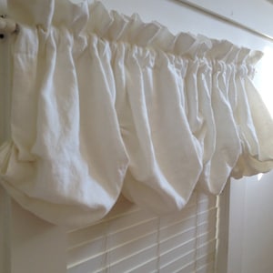 White Linen Balloon Valance With No Ruffle - Etsy