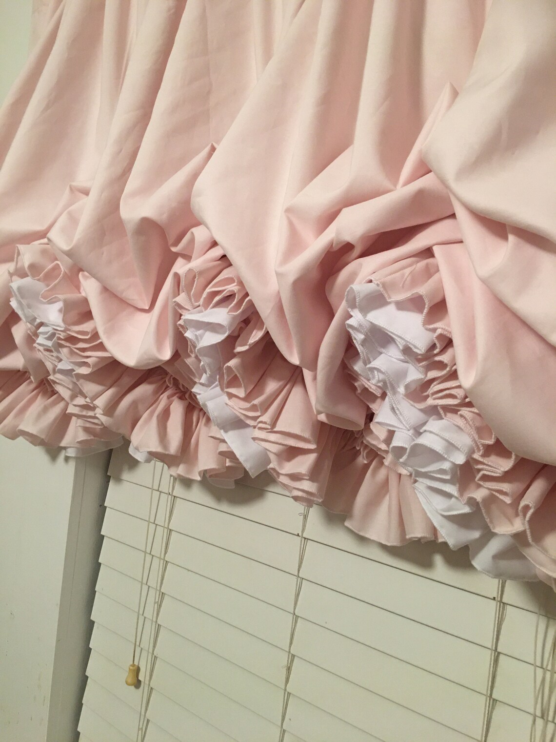 Soft Pink Double Ruffle Balloon Curtain - Etsy