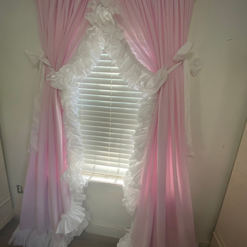 Pink Ruffle Curtain - Etsy