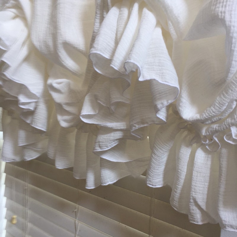 White Ruffle Curtain - Etsy
