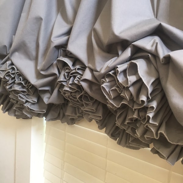 Grey Ruffle Curtain - Etsy