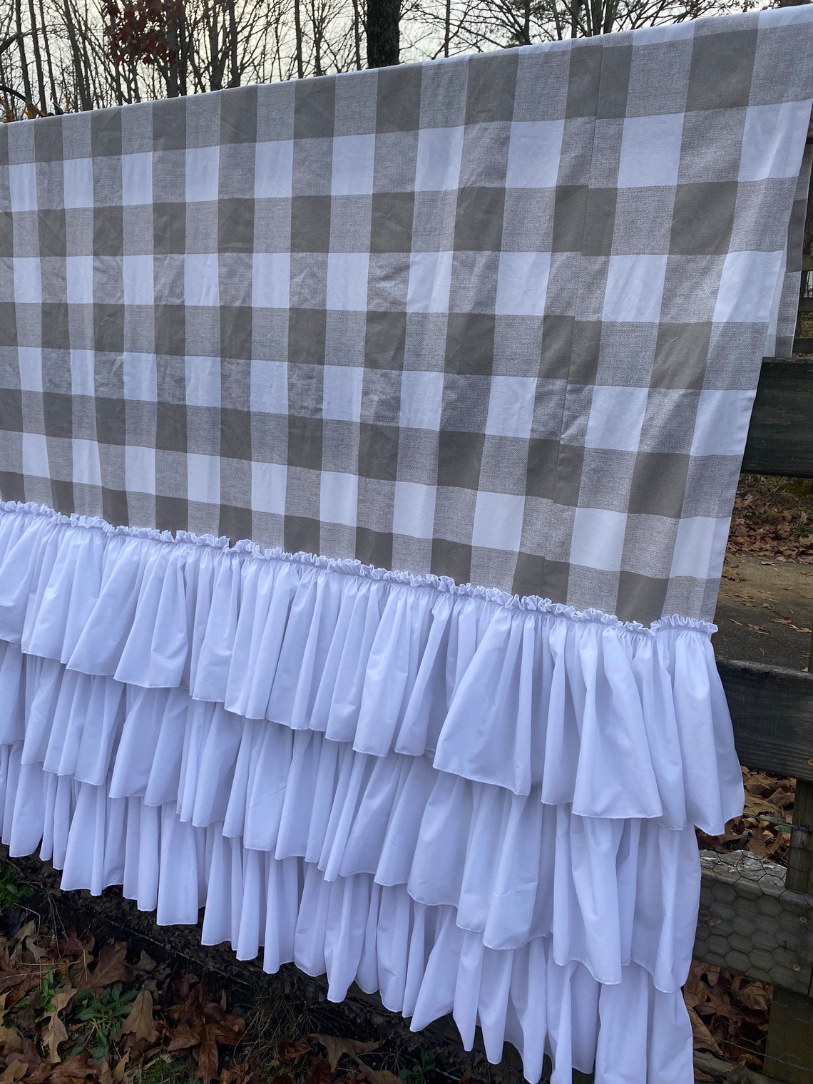 Farmhouse Chic Buffalo Check Shower Curtain With Triple - Etsy