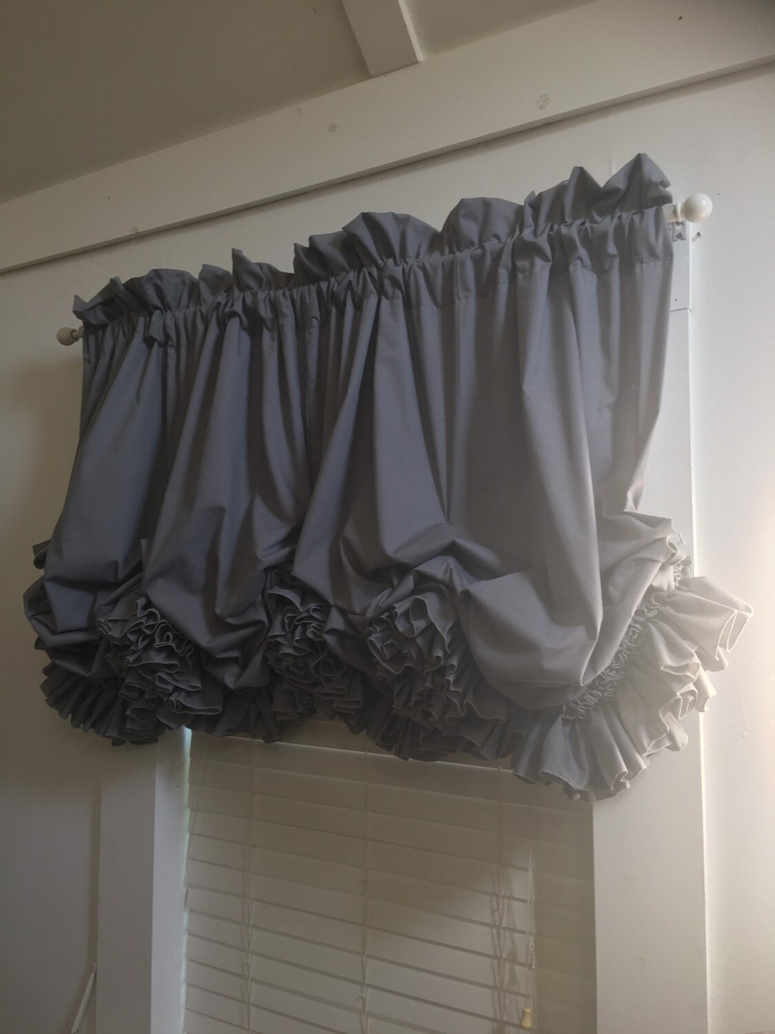 Dark Gray Double Ruffle Balloon Curtain - Etsy