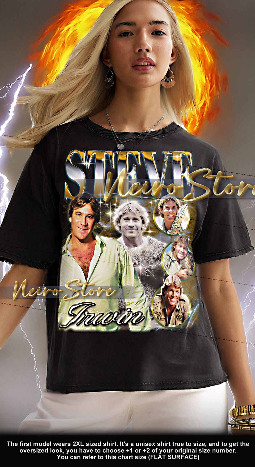 STEVE IRWIN Shirt - Steve Irwin Retro Tees, Steve Irwin Bootleg Tshirt ...