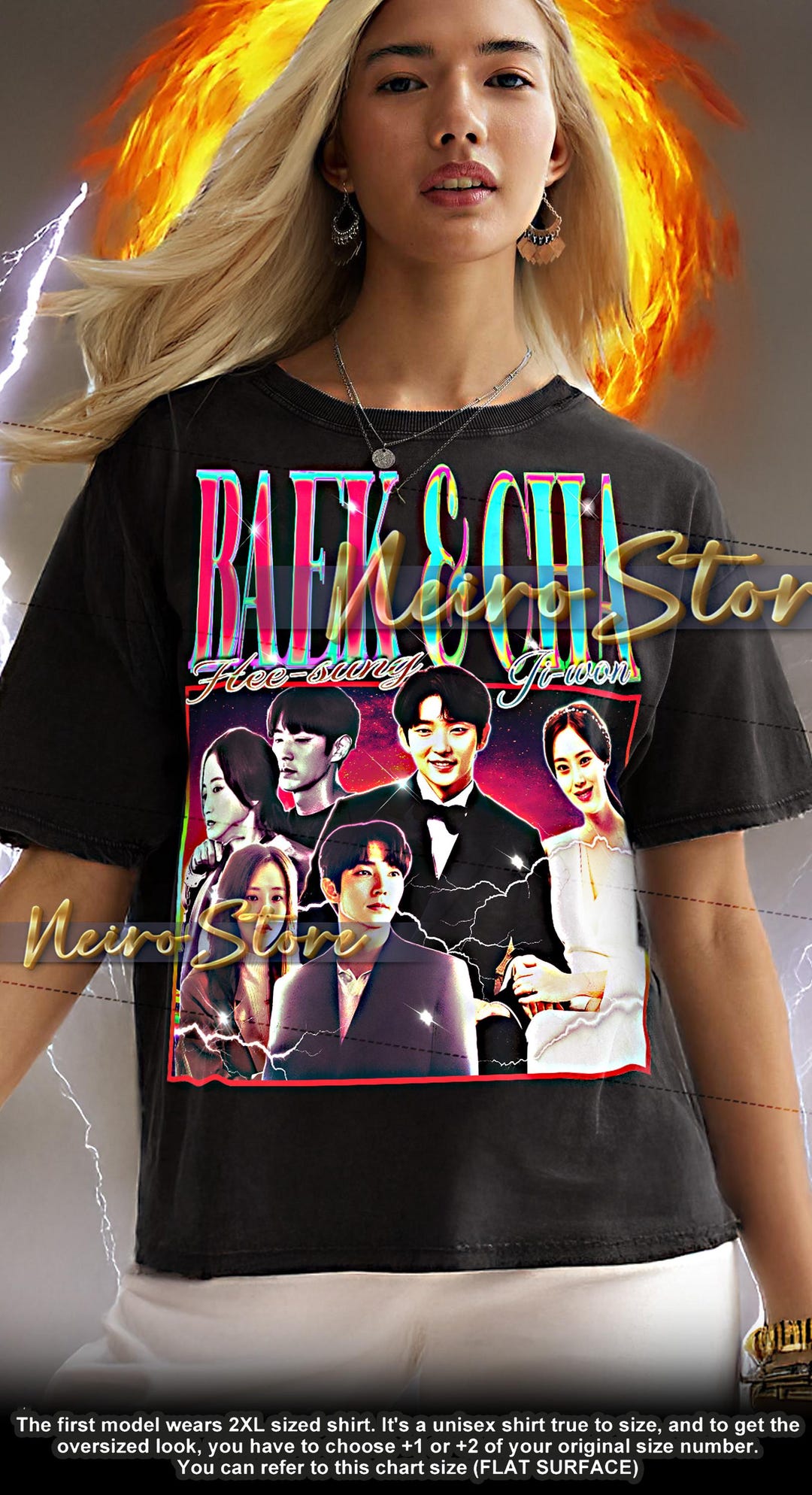 Baek Hee Sung and Cha Ji Won Bootleg Shirt, Dark Romance Retro Tees ...