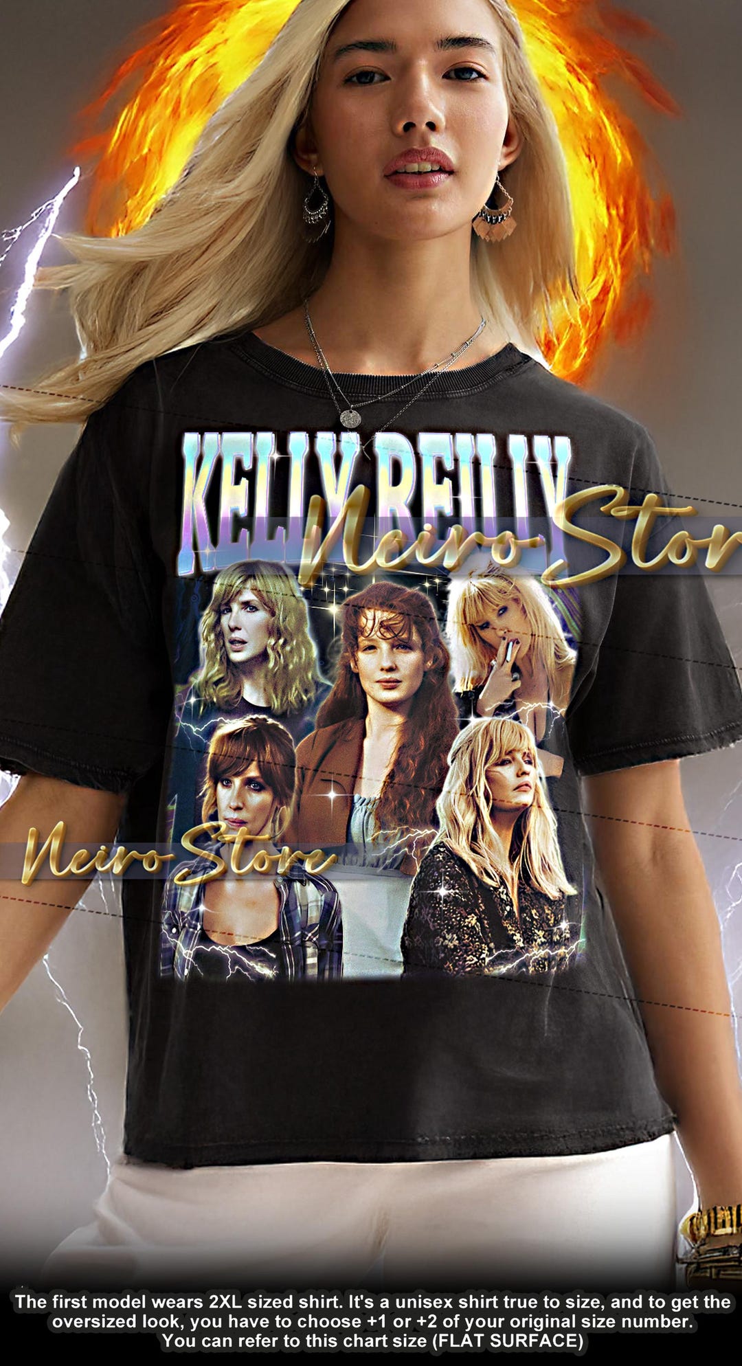 Kelly Reilly Bootleg Shirt, Kelly Reilly Retro Tees, Fire Gaze Vibe ...