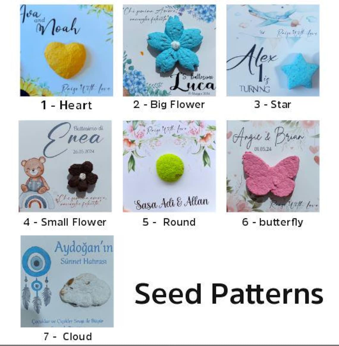 Personel Seed Paper Seed Paper Favors Seed Paper Gift Flowers Gift - Etsy