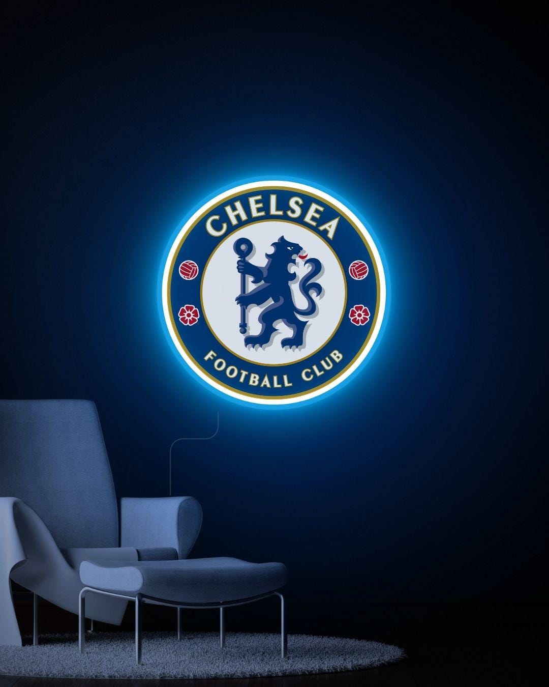 Chelsea FC LED Sign Official Logo Light for Football Fans LED Wall ...