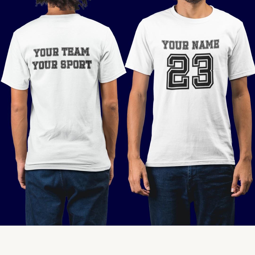 Sports Team T-shirt With Your Custom Text and Number, XS-3XL. Cotton T ...
