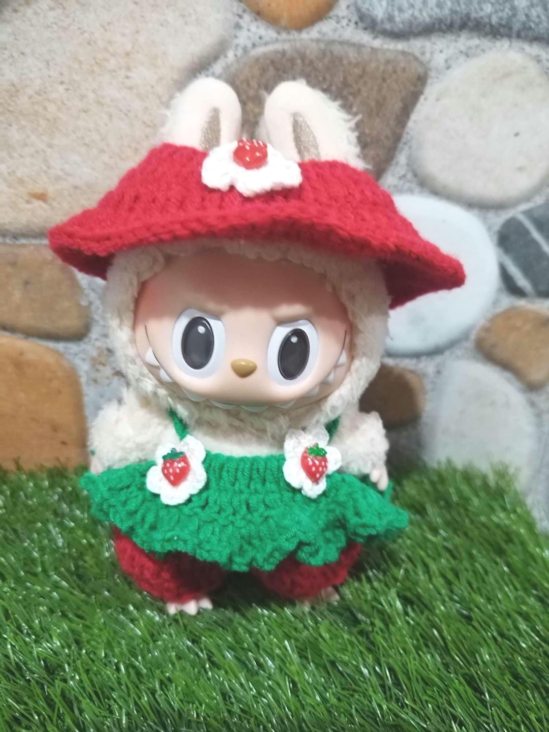 Handmade Strawberry Labubu Outfit - Etsy