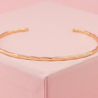 Personalized Custom 4mm Wide 14К Gold Fill Cuff With Brushed Matte ...