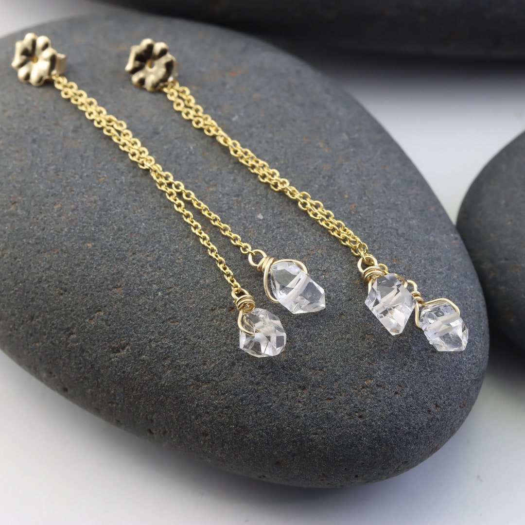 Dangle Earring Jackets With Herkimer Diamonds or Simple Drops in ...