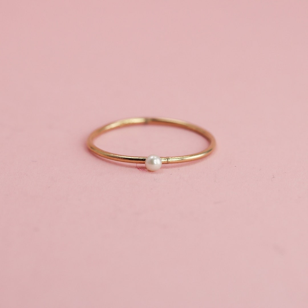 Mini Pearl Stacking Ring in Gold Fill, Rose Gold Fill or Sterling ...