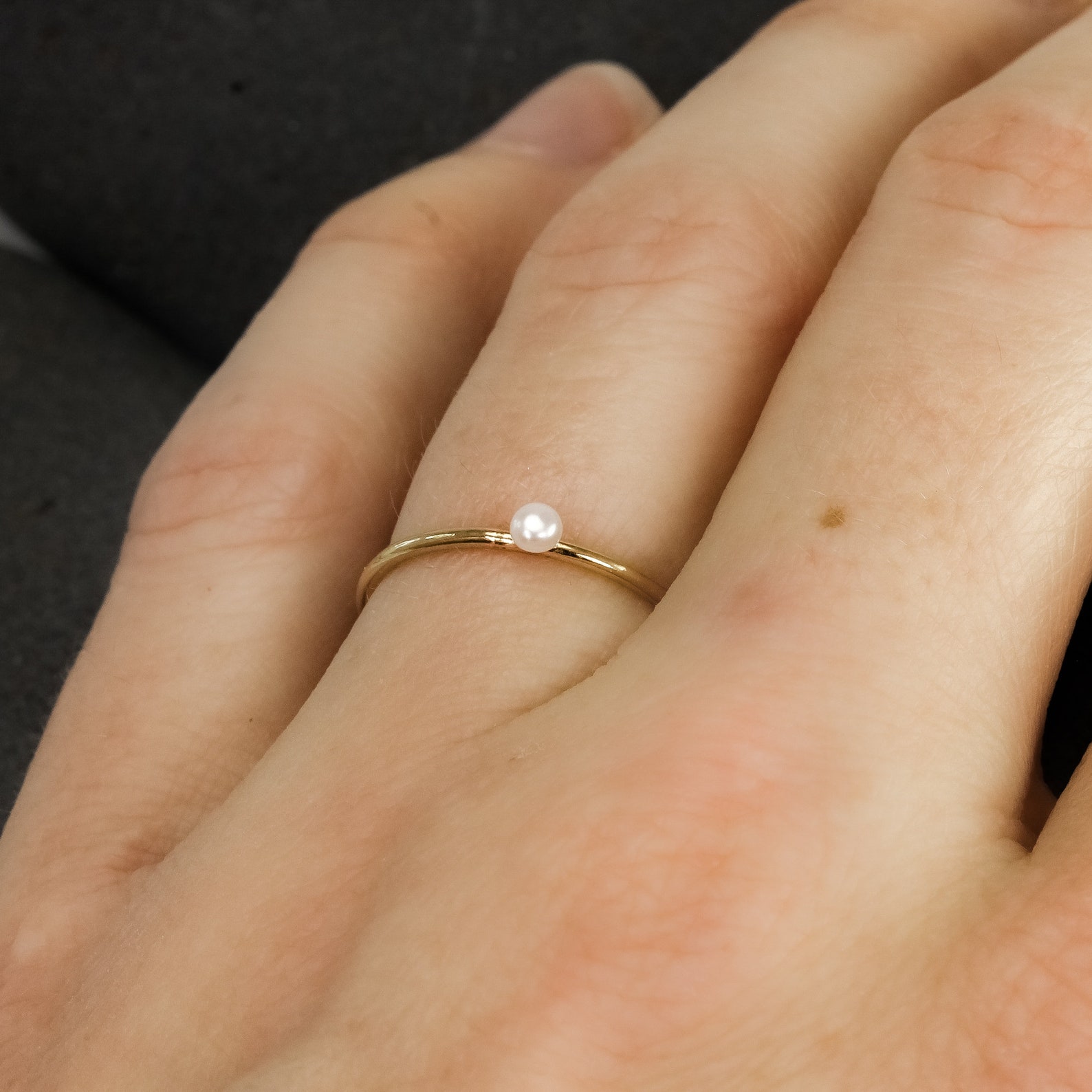 Mini Pearl Stacking Ring in Gold Fill Rose Gold Fill or | Etsy