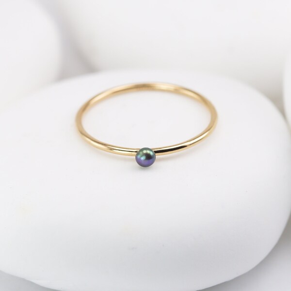 Tiny Pearl Ring - Etsy