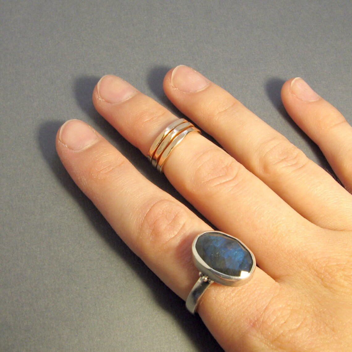 Silver Wrap Ring Hammered Coil Ring Stacking Midi Ring | Etsy