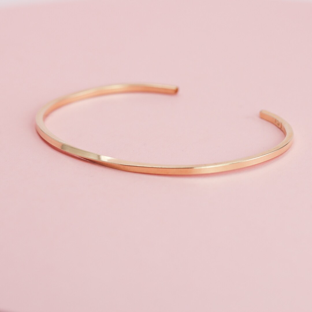 10k Solid Gold Bangle, 10k Solid Gold Cuff Bracelet, 10k Solid Gold ...