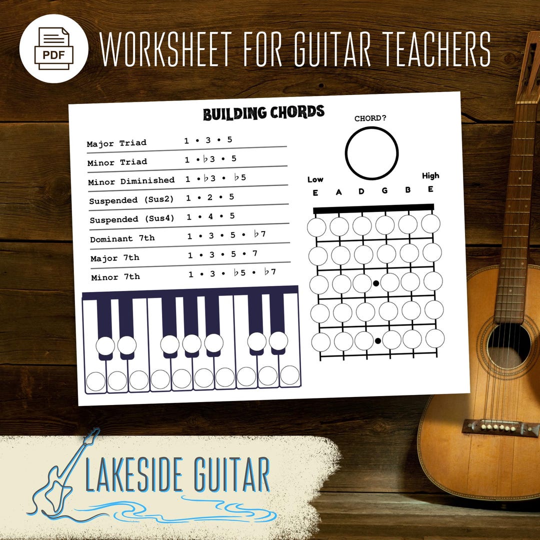 Building Chords | Guitar Lesson Aid for Teachers | Digital Download ...