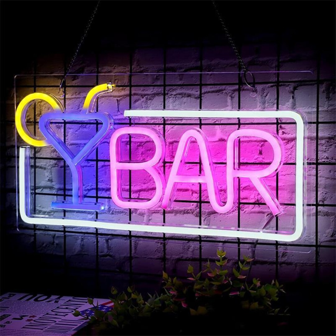 Brightly Colored Neon Advertising Lights for Bar Parties - Etsy