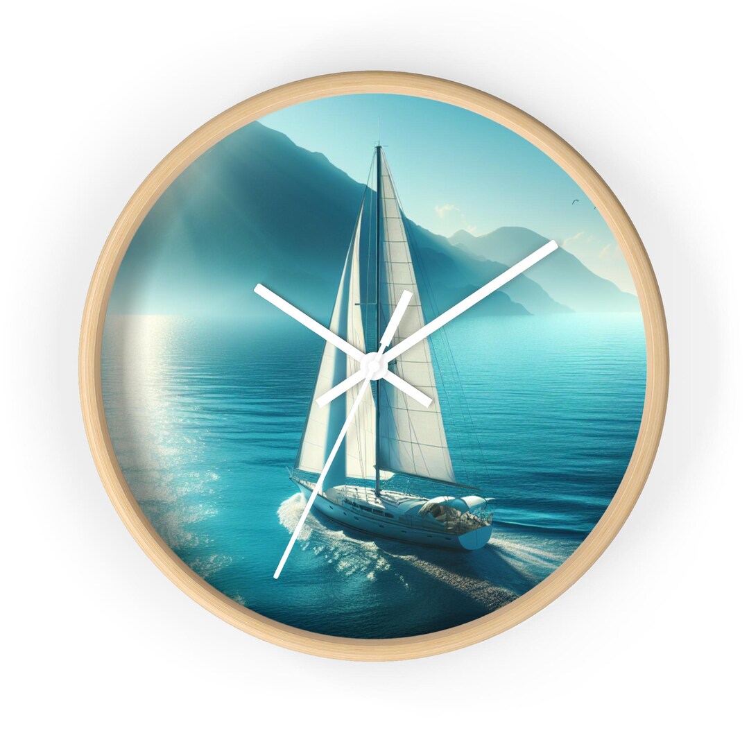Sea Vibe Wall Clock - Sailboat Decor, Coastal Home Accent, Beach House ...