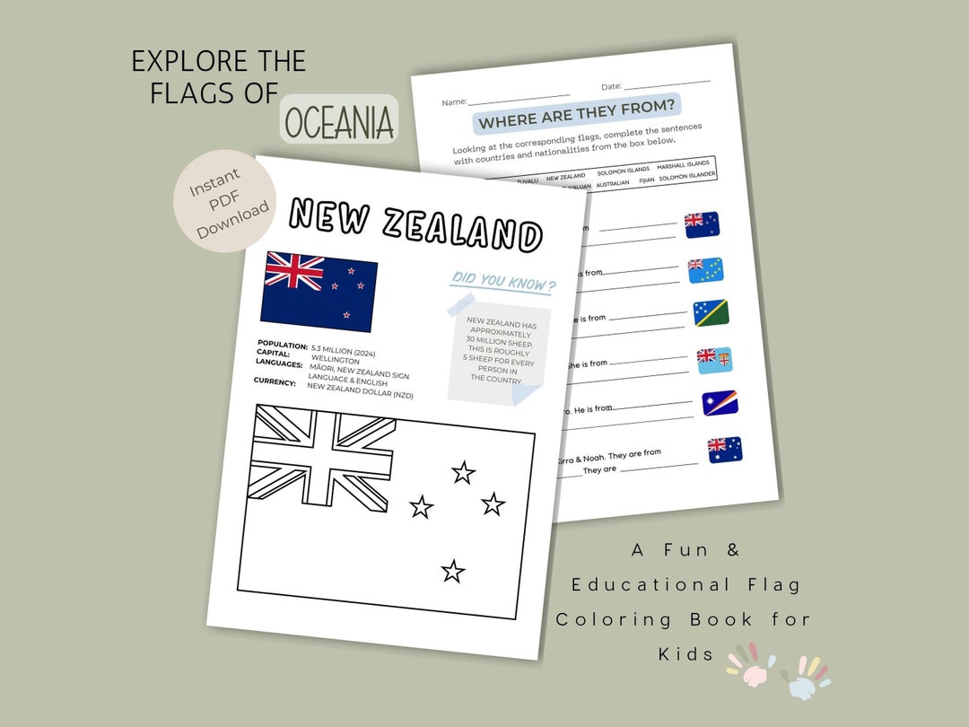 Oceania Flag Coloring Pages,flags of Australia, New Zealand, Pacific ...
