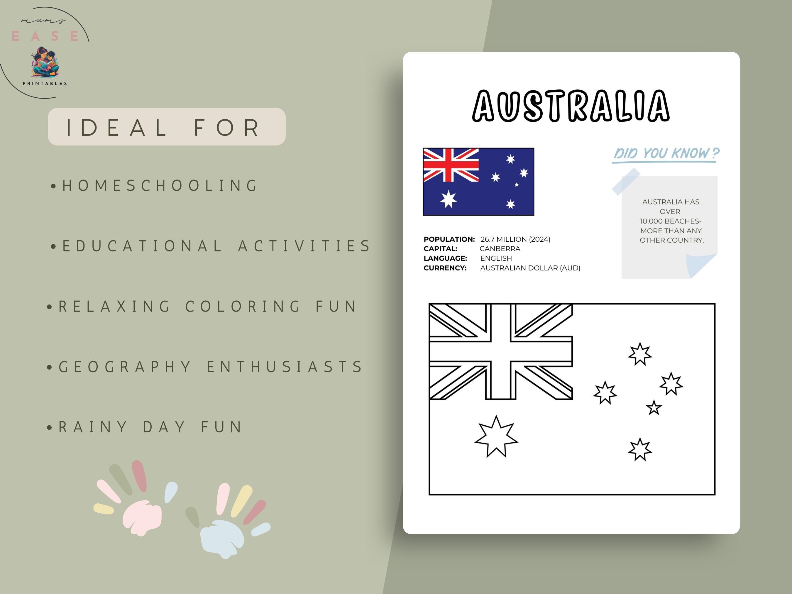 Oceania Flag Coloring Pages,flags of Australia, New Zealand, Pacific ...