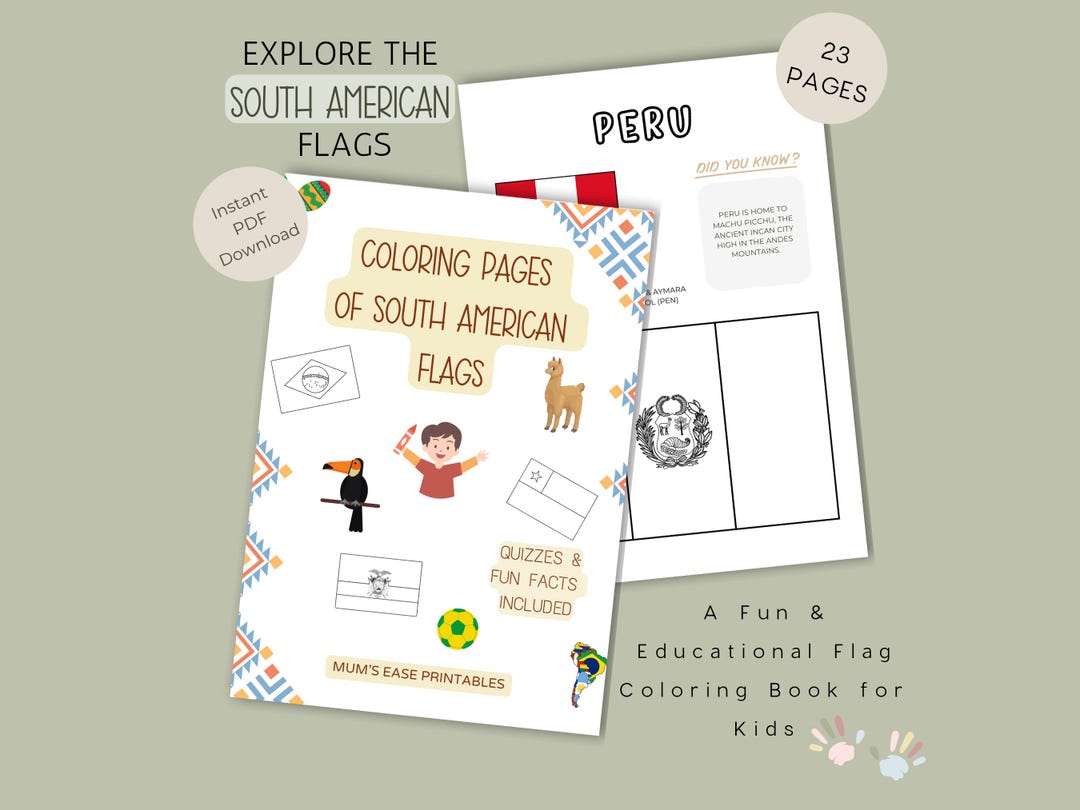 South America Flag Coloring Book, Printable Flag Activities ...