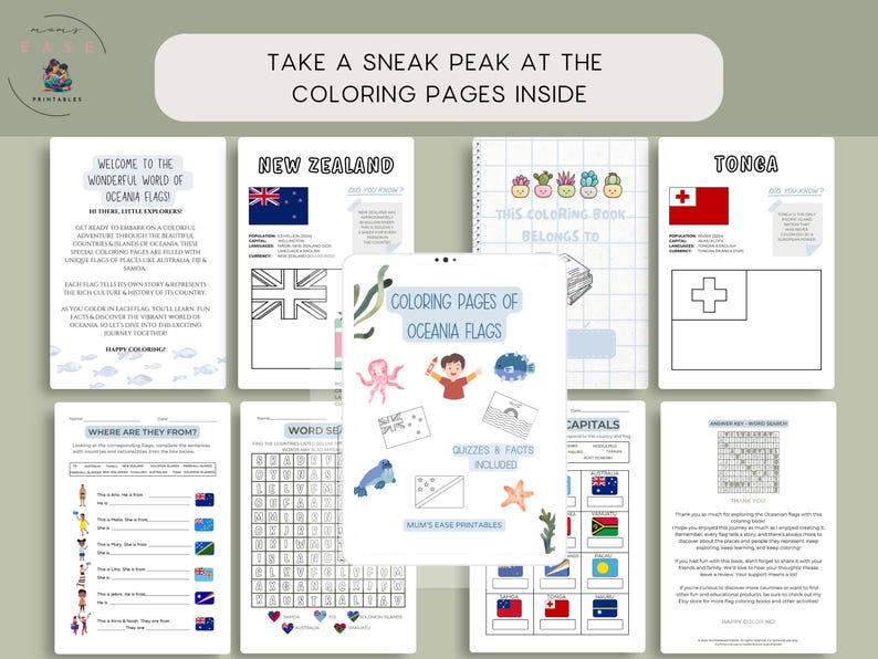 Oceania Flag Coloring Pages,flags of Australia, New Zealand, Pacific ...