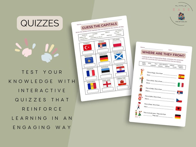 Coloring Book of European Flags, Printable Geography Worksheets for ...