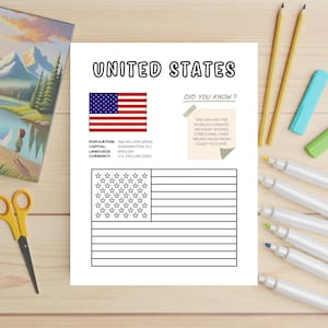 USA Flag Coloring Page, Patriotic Kids Activity (digital Download) - Etsy