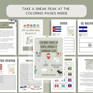 North America & Caribbean Flags Coloring Pages, Fun Facts + Quizzes ...