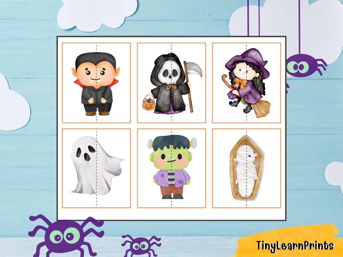 30 Halloween Matching Game: Kids Activity, Memmory Game, Flashcards ...