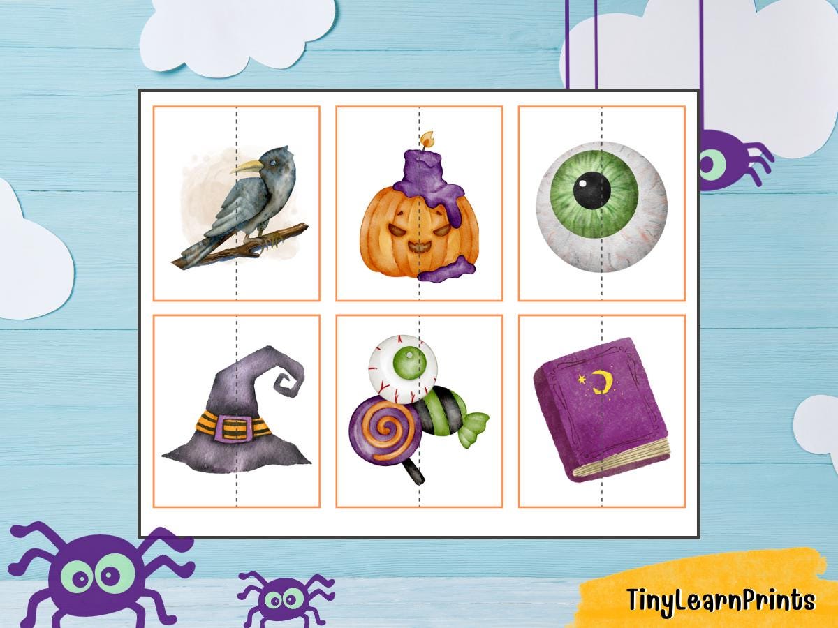 30 Halloween Matching Game: Kids Activity, Memmory Game, Flashcards ...