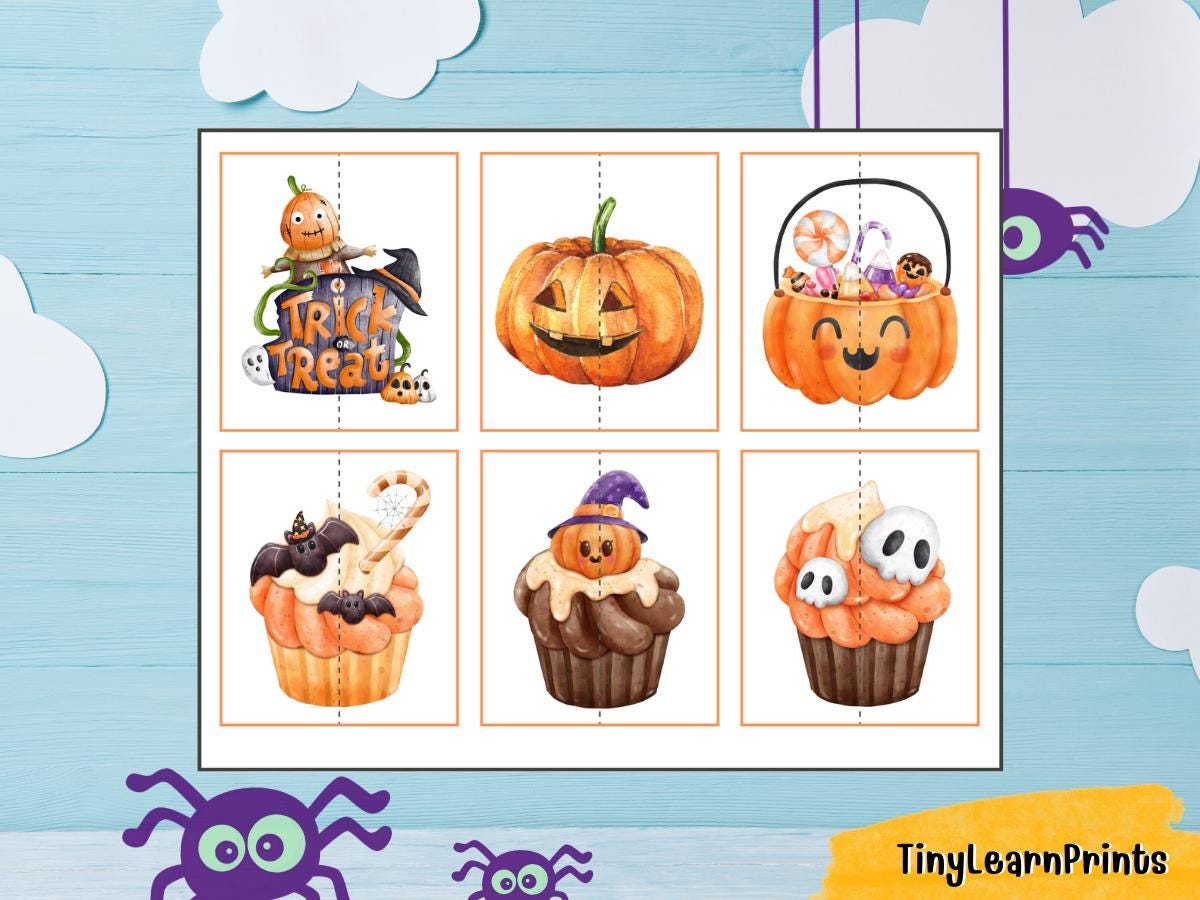 30 Halloween Matching Game: Kids Activity, Memmory Game, Flashcards ...