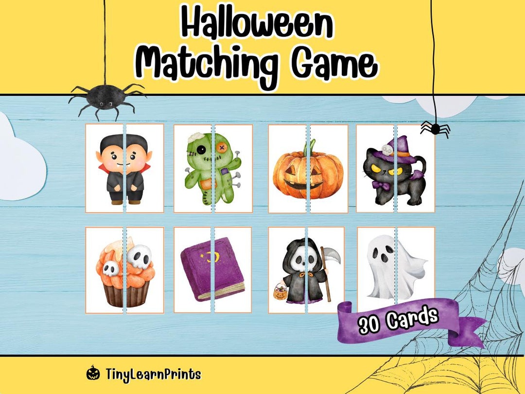 30 Halloween Matching Game: Kids Activity, Memmory Game, Flashcards ...
