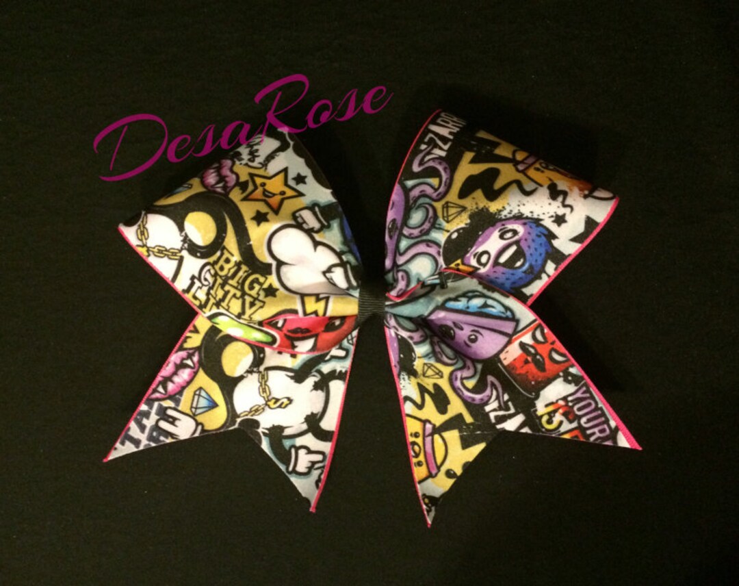 Graffiti Cheer Bow ~ Softball Bow ~ Sports Hair Bow - Etsy