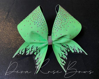 This Girl is on Fire Cheer Bow Orange Black and Silver - Etsy