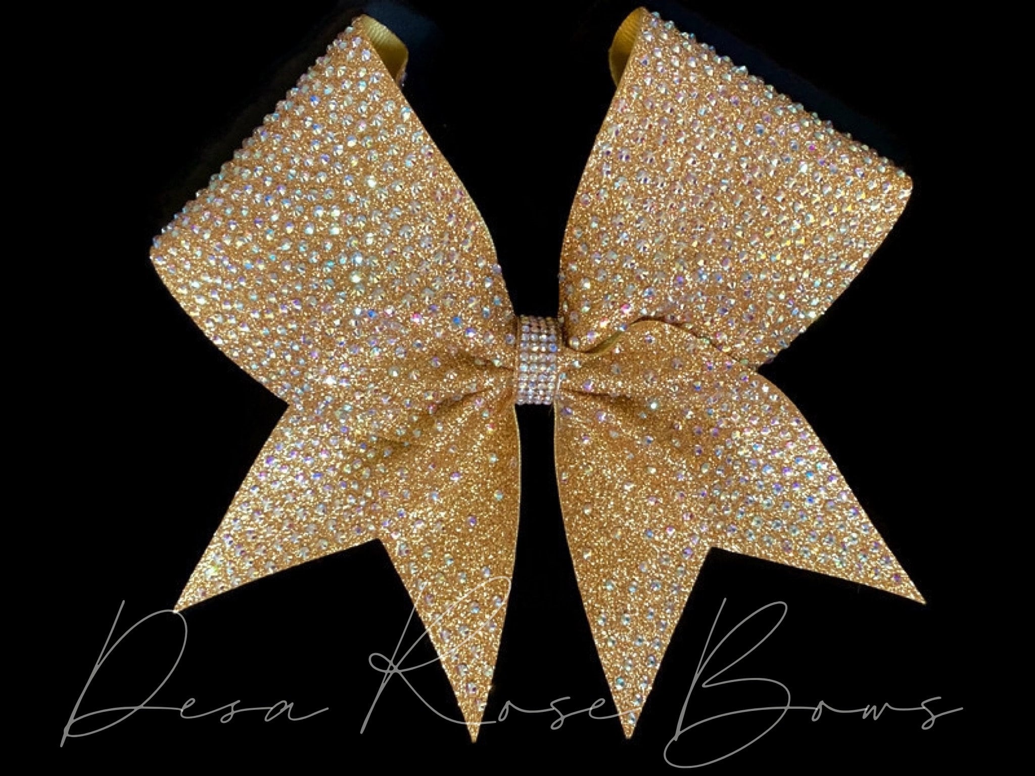 Gold Sequin Cheer Bows