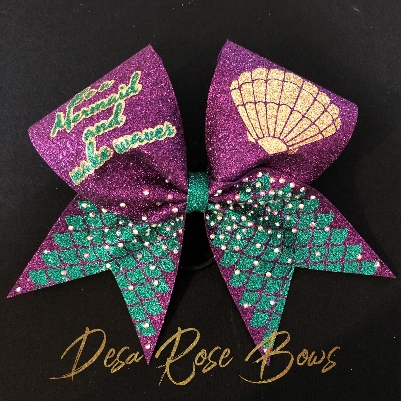 Be a Mermaid Purple Cheer Bow - Etsy