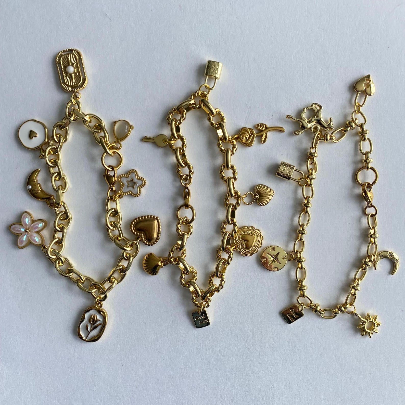Build Your Own 18K Gold Filled Custom Charm Bracelet,customized Charm ...